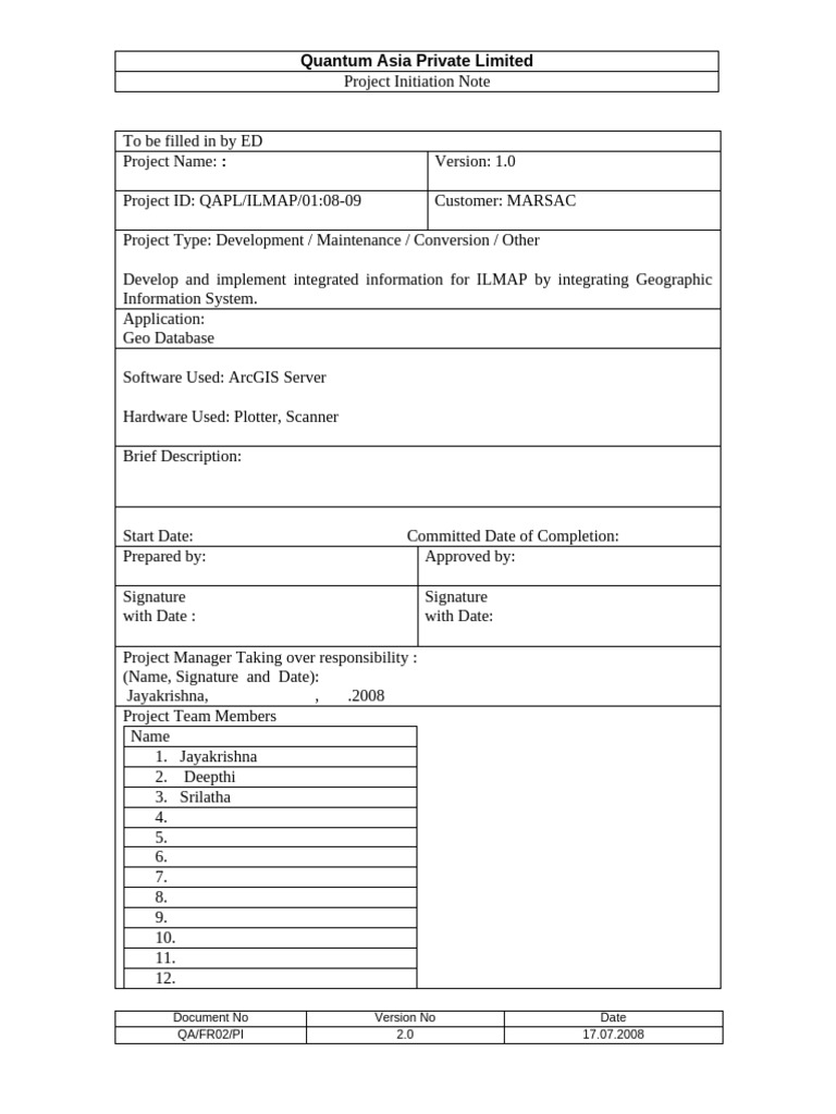 02.Project initian note | PDF
