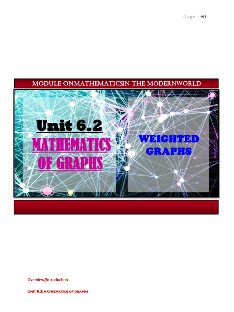 MMW-6.2-Mathematics-of-Graphs-Weighted-Graphs | PDF | Vertex (Graph Theory) | Algorithms