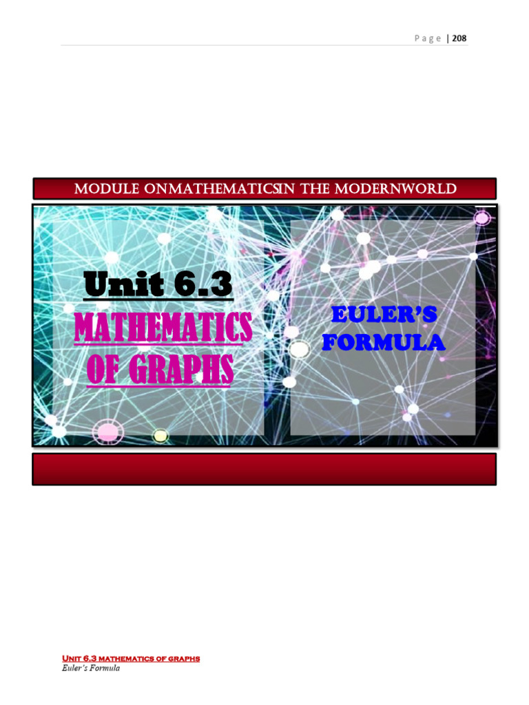 MMW-6.3-Mathematics-of-Graphs-Eulers-Formula | PDF | Mathematical Concepts | Graph Theory