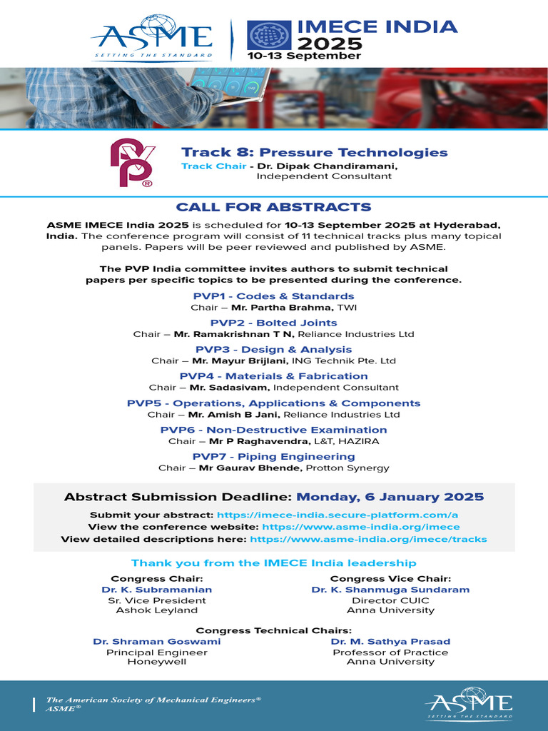ASME IMECE India 2025 Call for Papers | PDF