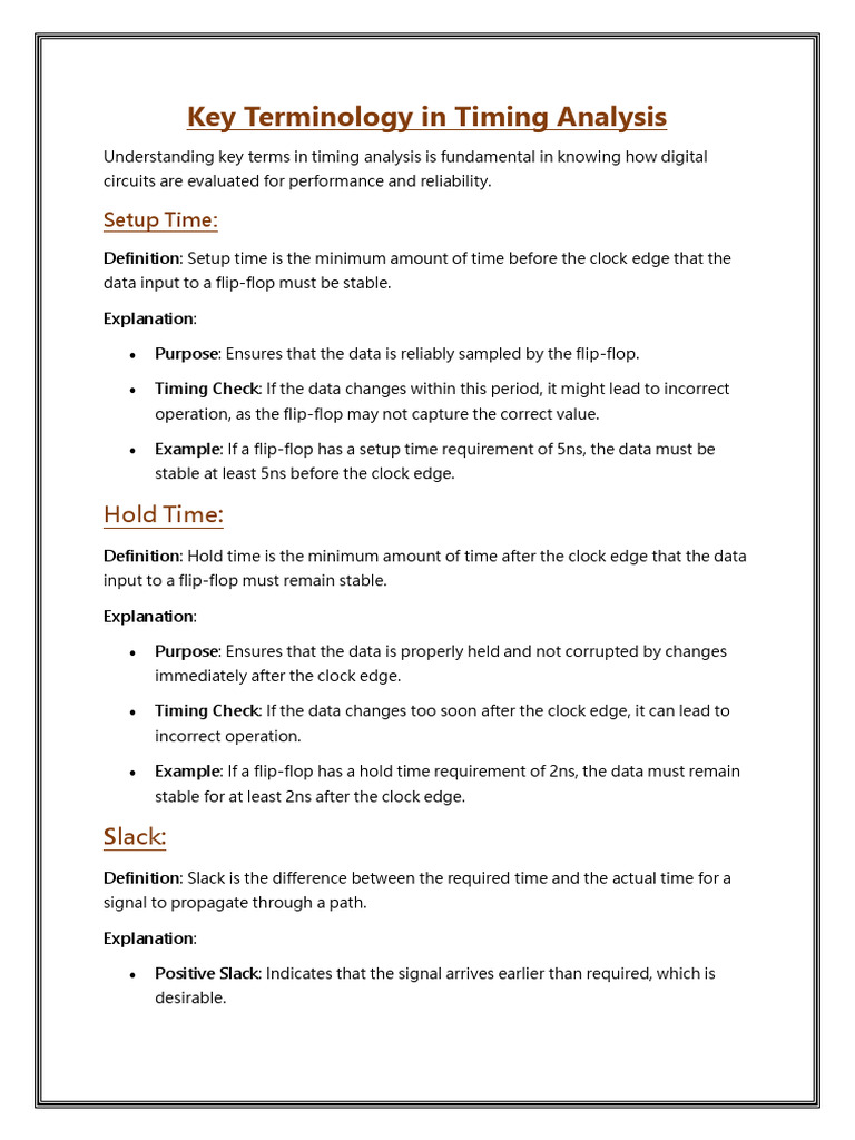 Timimg Analysis KeyPoints | PDF | Electrical Engineering | Computer ...