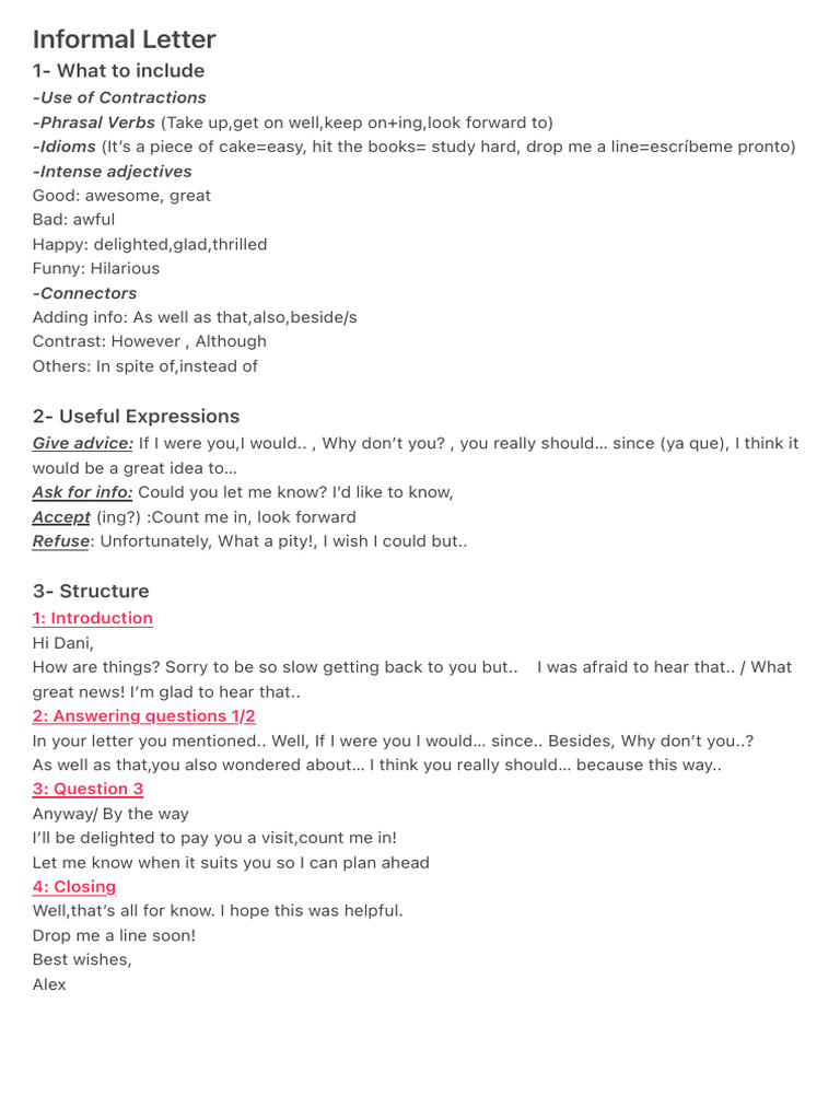 Informal Letter | PDF