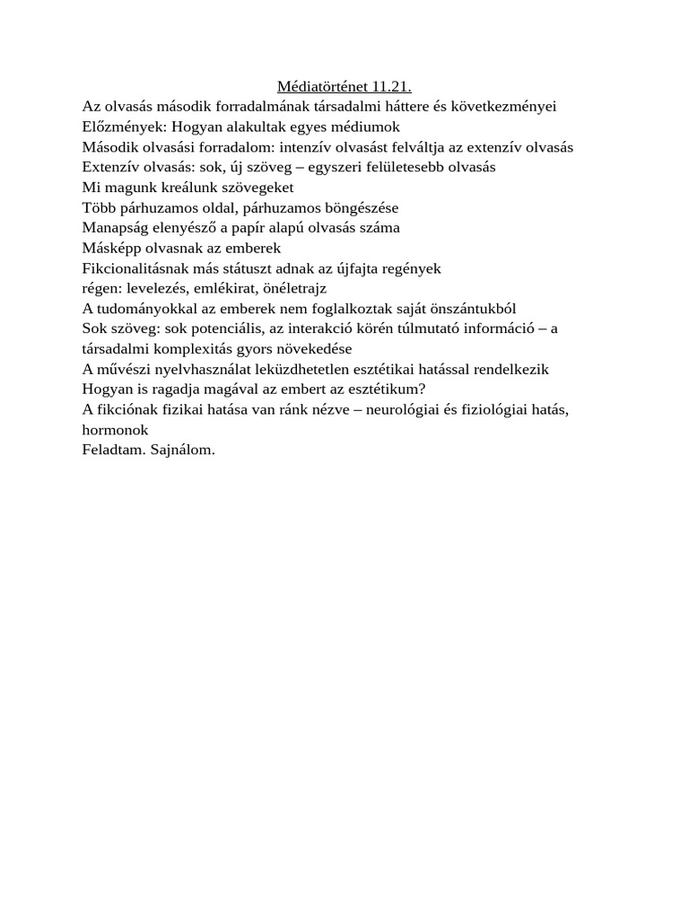 Médiatörténet 1121 | PDF