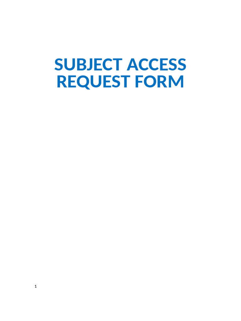 11_Subject_Access_Request_Form | PDF | Identity Document | Birth ...