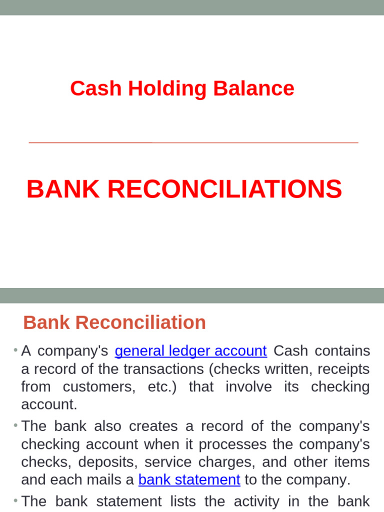 Bank Reconciliation | PDF | Banks | Cash