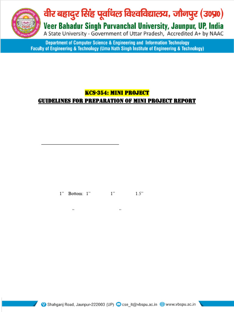 B. Tech Mini Project Report Guide | PDF | Modular Programming | Methodology