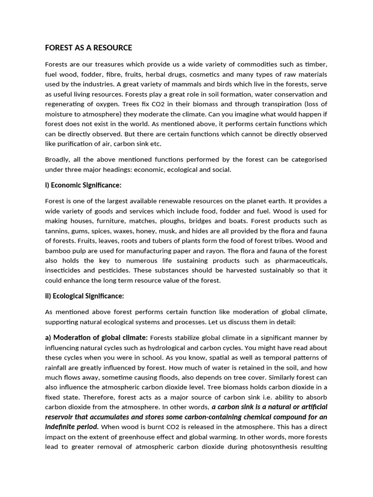 Forest Resources Pdf Deforestation Forests