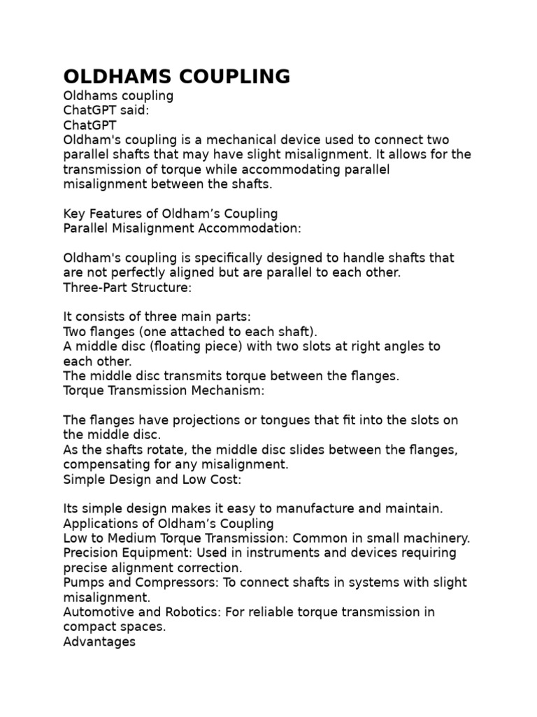 OLDHAMS COUPLING | PDF