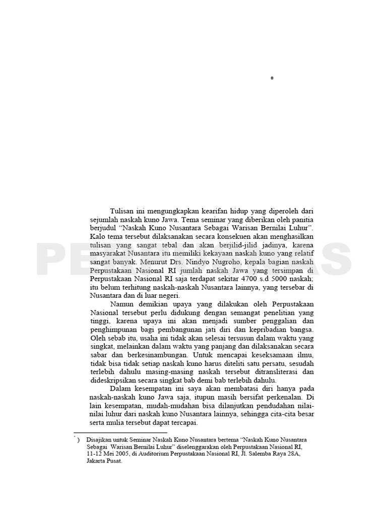 Budya Pradipta (2005) Kearifan Hidup Dalam Naskah Kuno Jawa | PDF