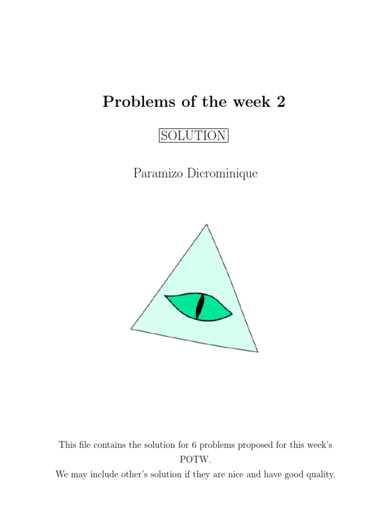 POTW 2 Solution | PDF | Triangle | Perpendicular