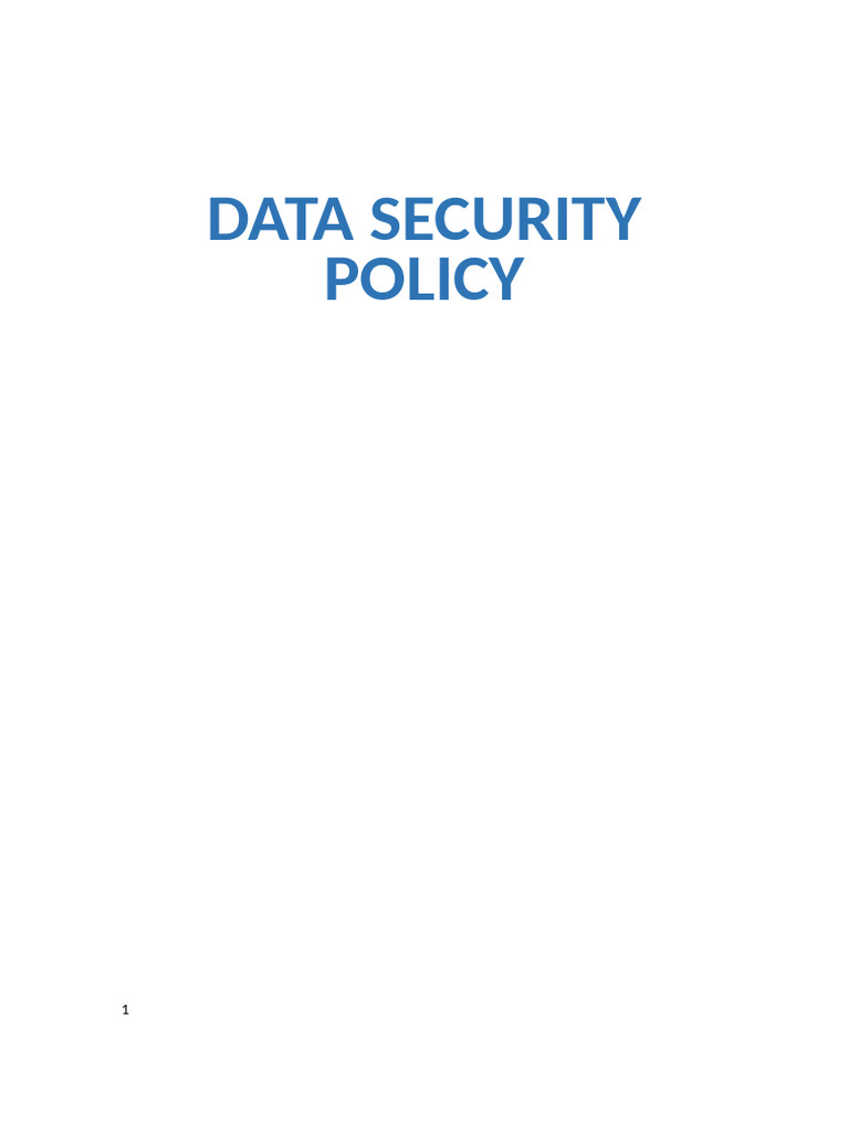 3_Data_Security_Policy | PDF | Computer Security | Security