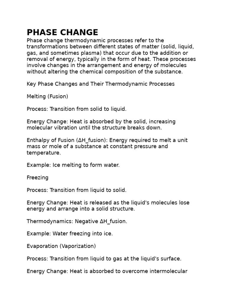 PHASE CHANGE | PDF | Evaporation | Liquids
