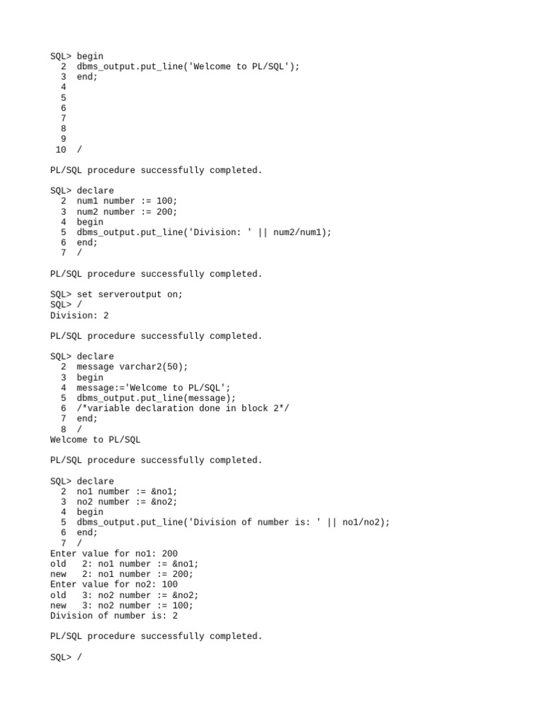 PL-SQL_lec1 | PDF | Pl/Sql | Sql