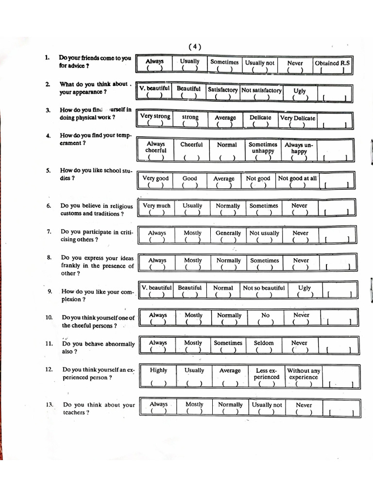 SCQ Questionnaire and Manual | PDF