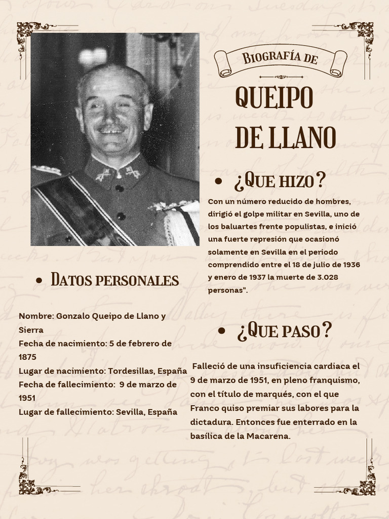 Queipo de Llano Biografia | PDF