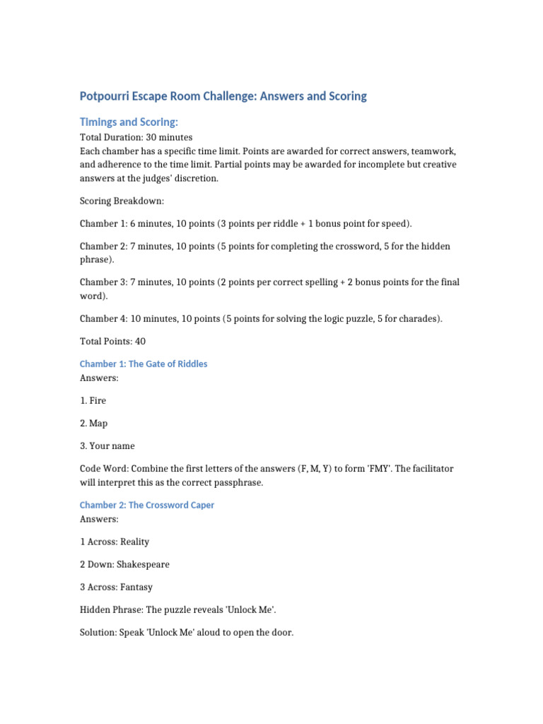 Potpourri_Escape_Room_Challenge_Answers | PDF