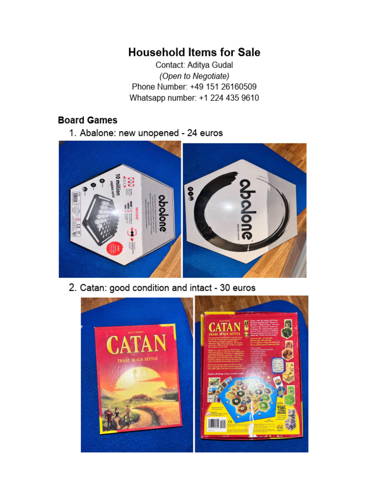 Household Items For Sale | PDF