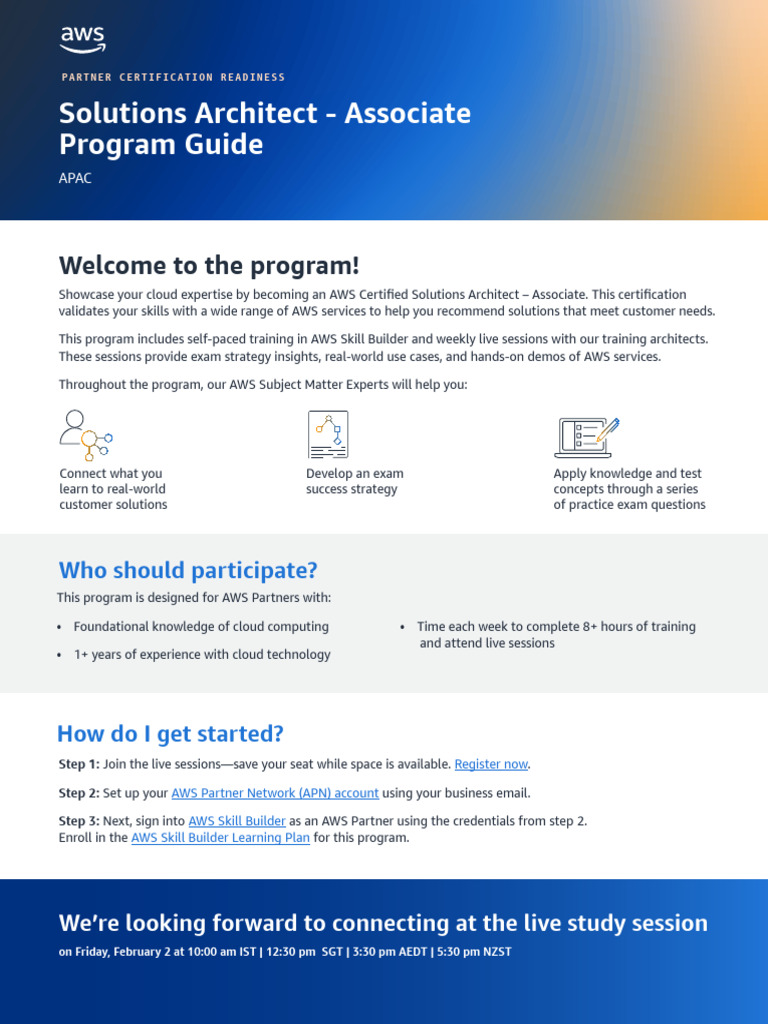 Program Guide_APCR_SAA_APAC | PDF | Amazon Web Services | Databases