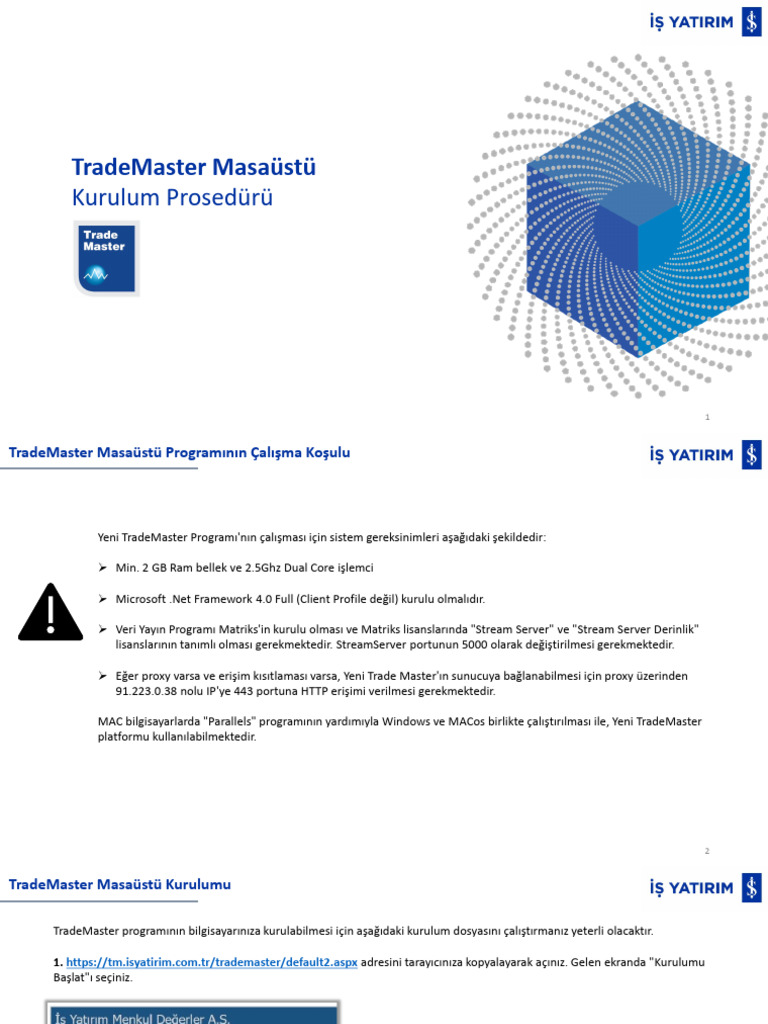Trademaster Masaustu Kurulum Proseduru | PDF