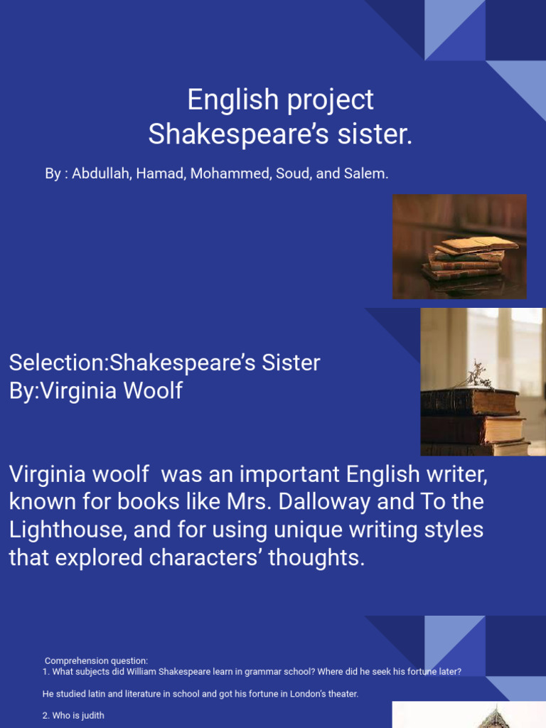 English Project Shakespear Sister (1) | PDF | Virginia Woolf | A Room ...