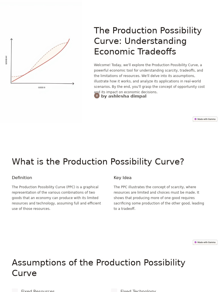 The Production Possibility Curve Understanding Economic Tradeoffs | PDF ...