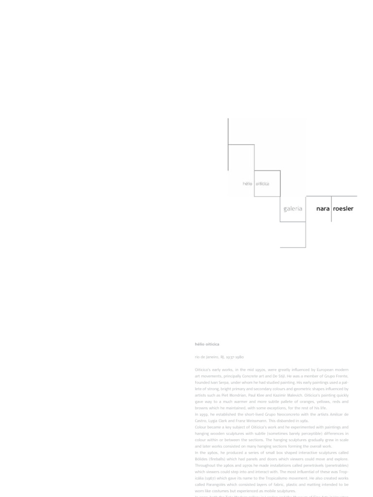 Helio Oiticica Pdf The Arts Art Movements