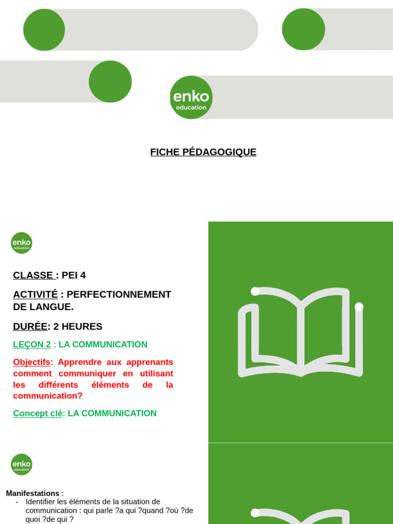 Perfectionnement en Communication PEI 4 | PDF | la communication ...