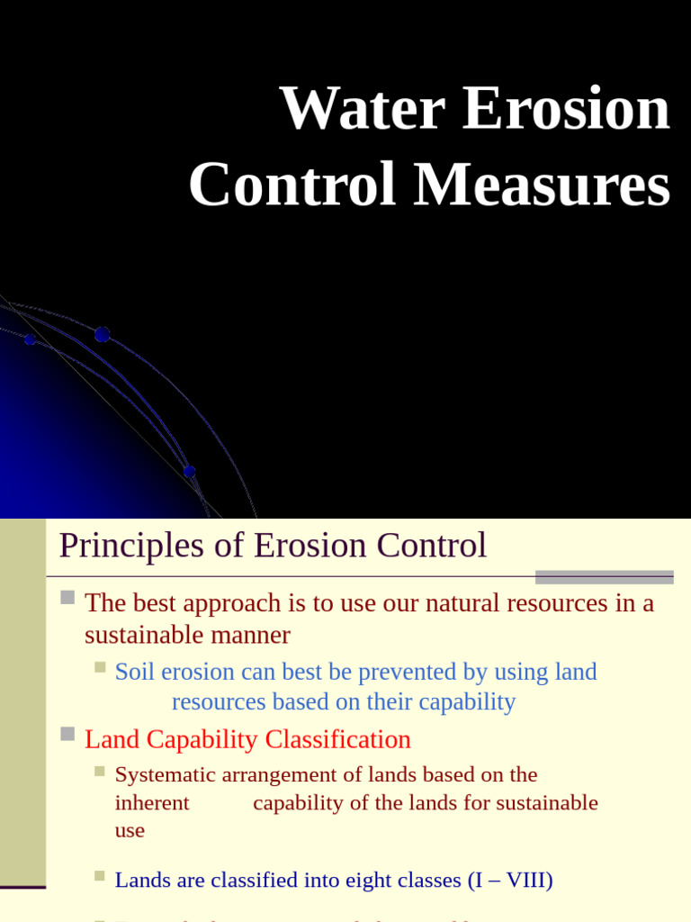 5. Water Erosion Control_Part 1 | PDF | Erosion | Soil 5. Water Erosion Control_Part 1 | PDF | Erosion | Soil
