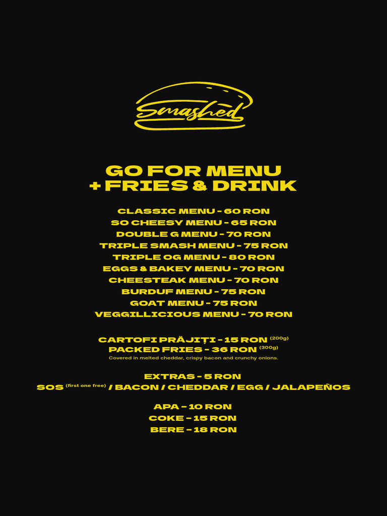 SMASHED-MENU | PDF | Hamburgers | Cuisine