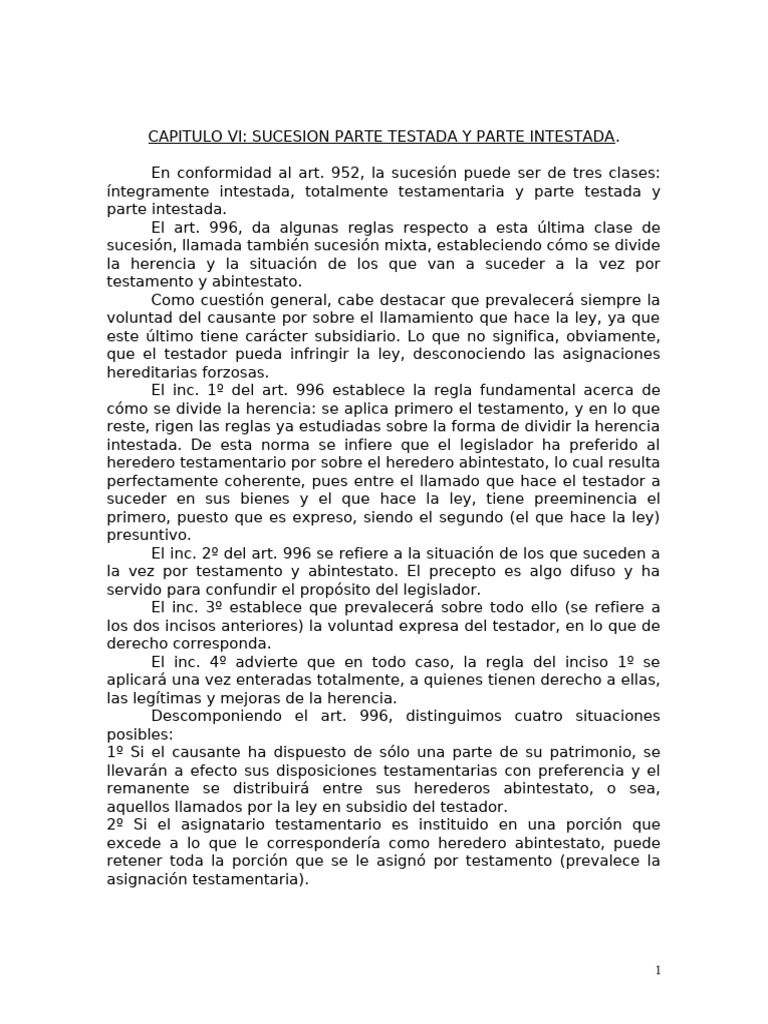 Sucesión Mixta: Testada e Intestada | PDF | Herencia | Intestacy