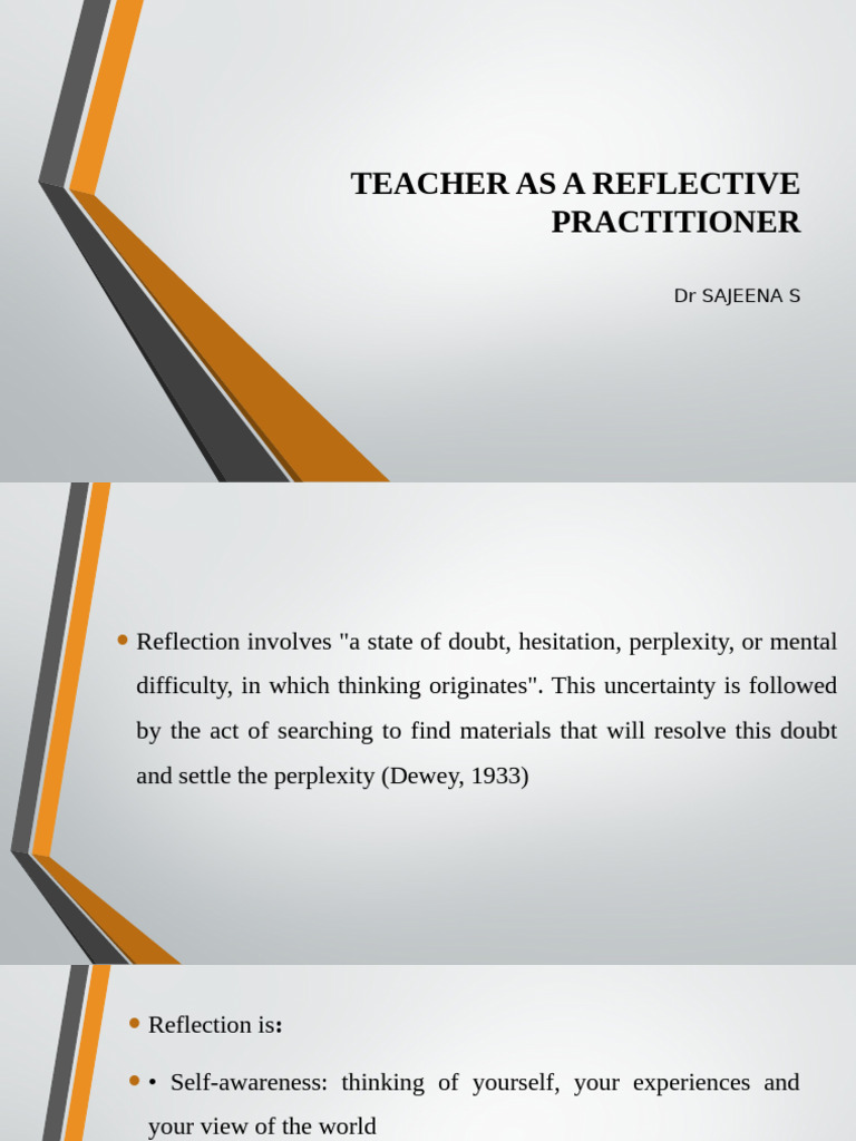 Teacher As A Reflective Practitioner | PDF | Reflective Practice | Learning