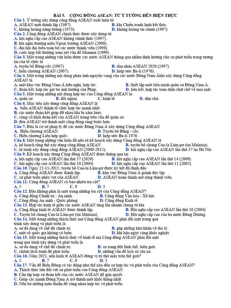 ÔN TẬP CHKI - SỬ 12 | PDF