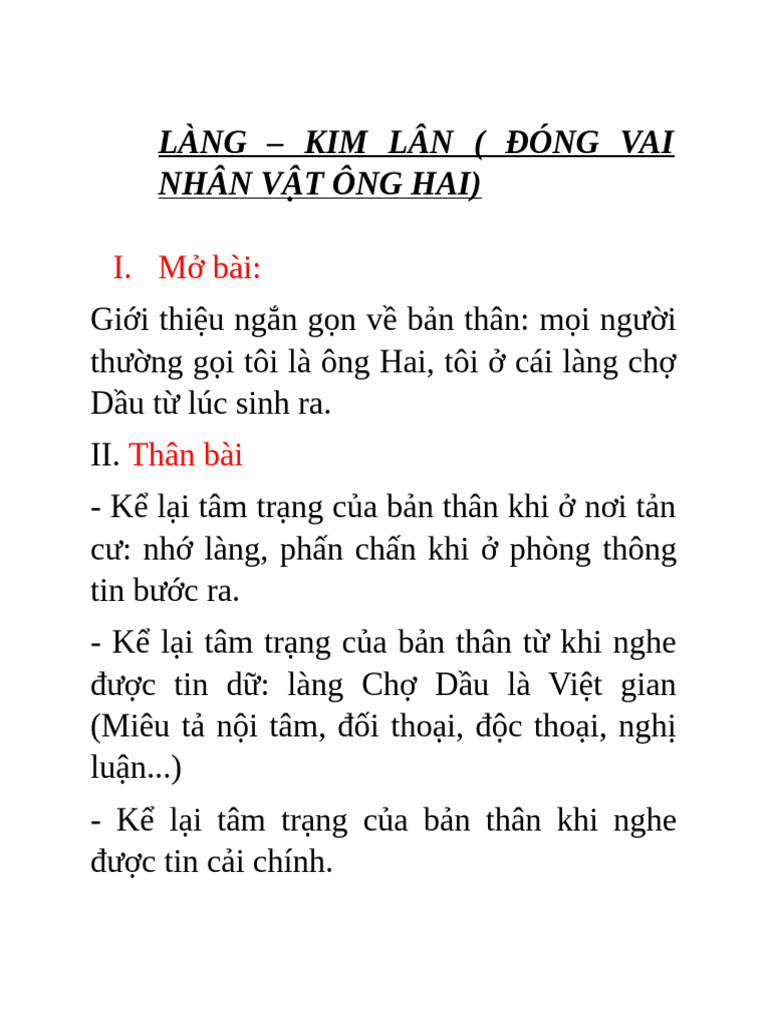 G I Ý Dàn Bài TLV | PDF