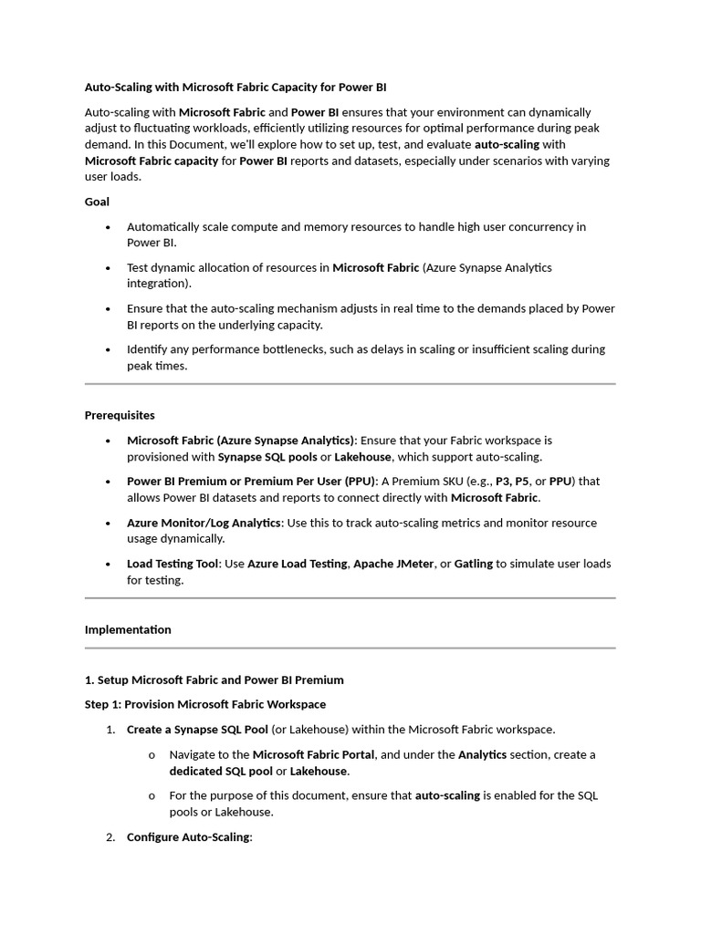 Auto-Scaling With Microsoft Fabric Capacity For Power BI | PDF | Microsoft Azure | Databases