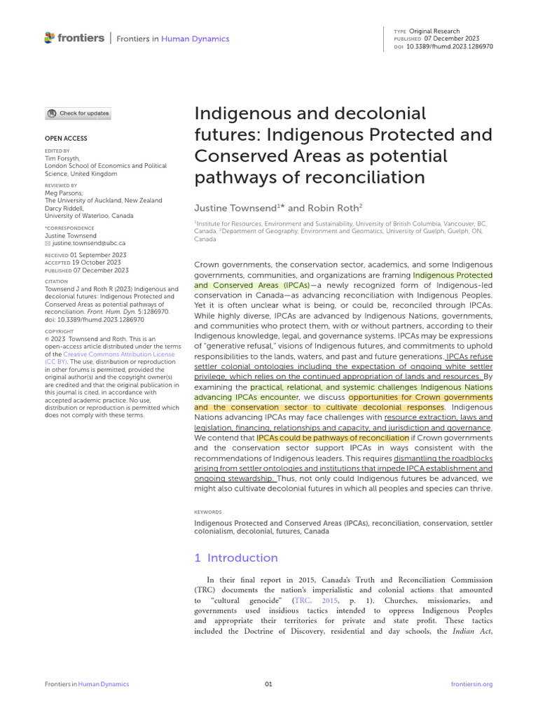 Indigenous and Decolonial Futures | PDF | Conservation Biology ...