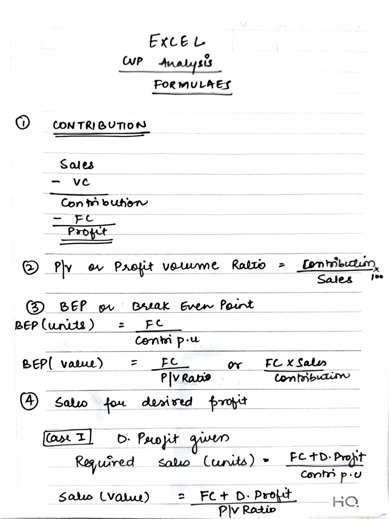 Sales Contribution Analysis and Formulas | PDF