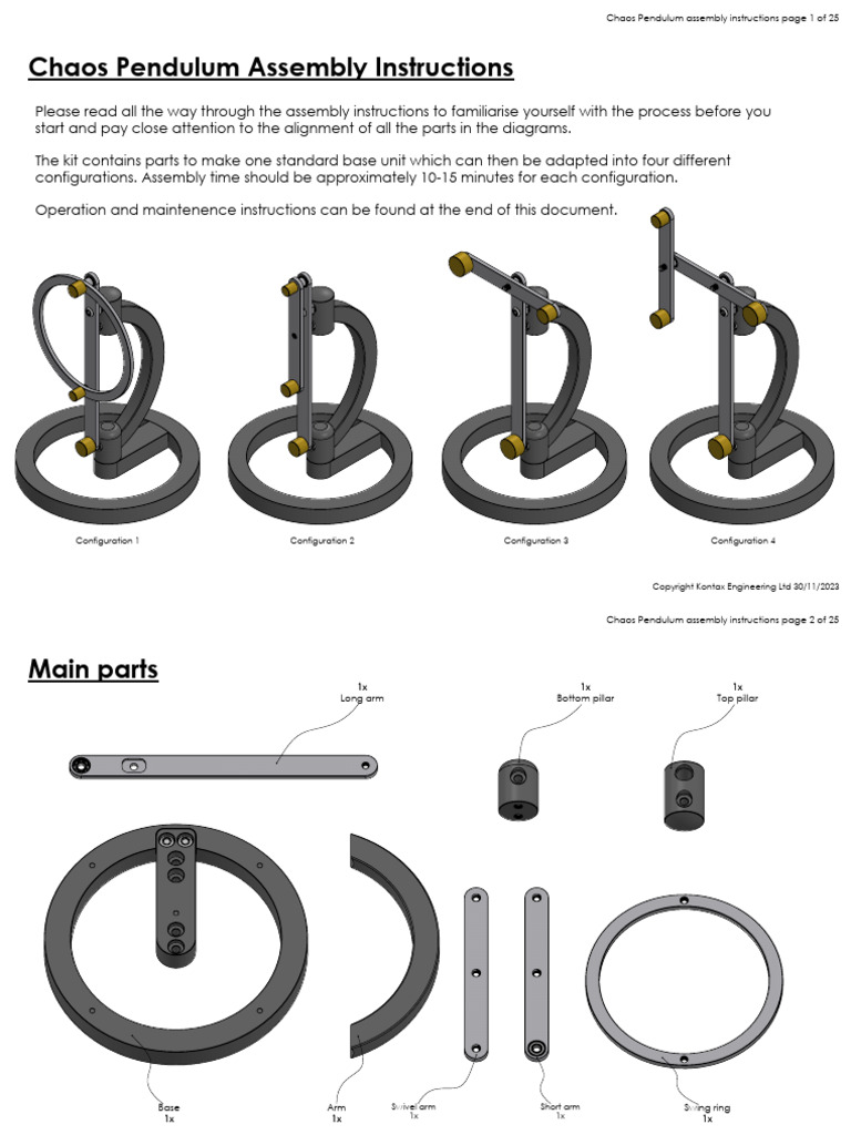 Chaos Pendulum Pdf Bearing Mechanical Mechanical Engineering