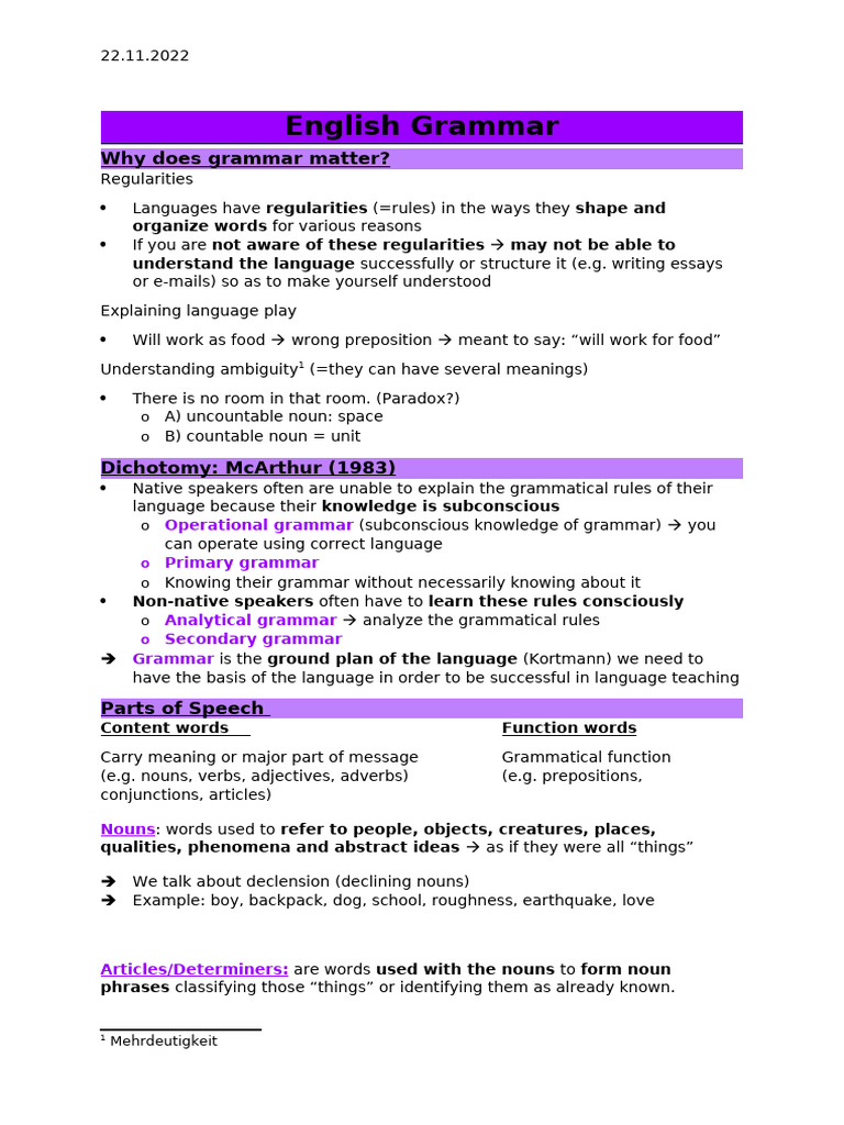 4 - English Grammar | PDF | Grammatical Gender | Verb