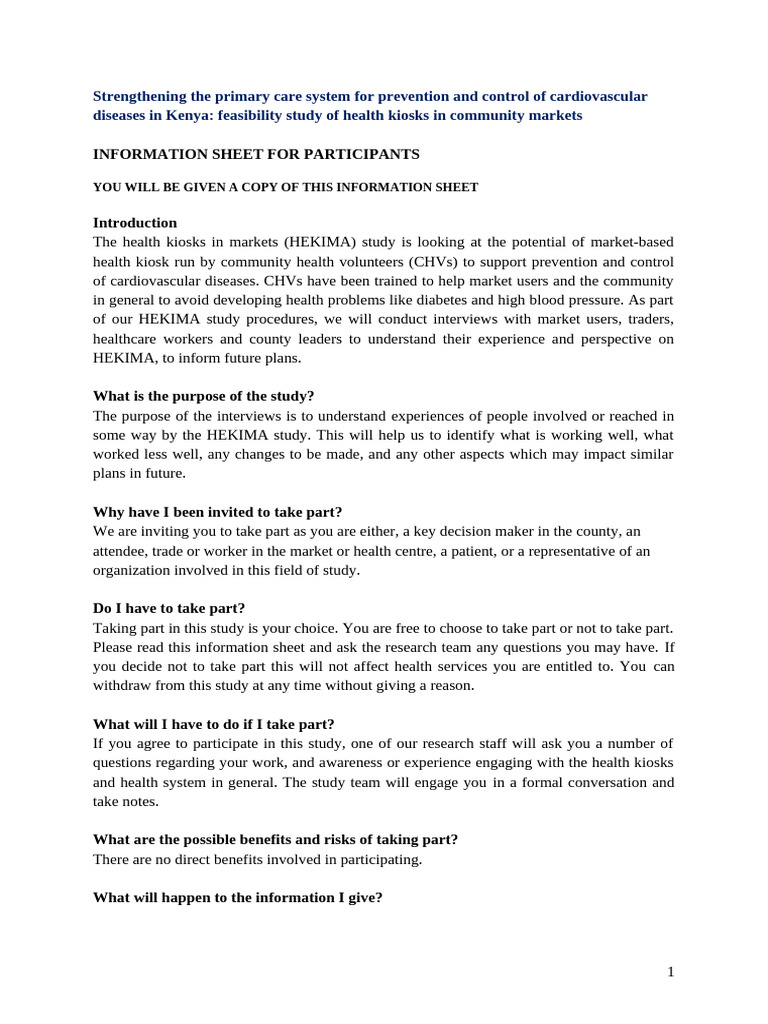 Endline Information sheet | PDF | Medicine | Health Care