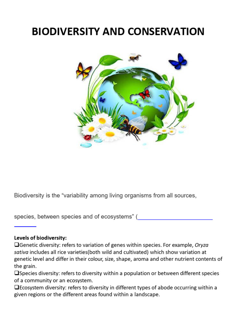 Unit 3. Biodiversity and Conservation | PDF | Biodiversity | Endangered ...