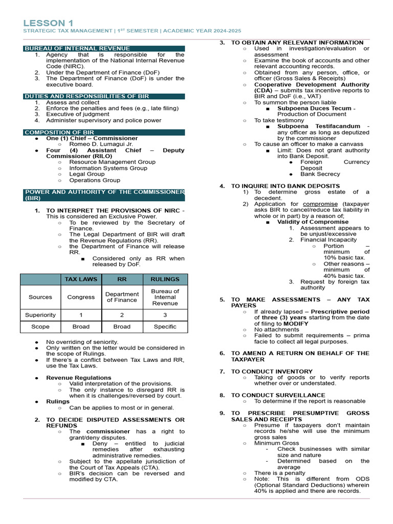 TAXN 3100 Lesson 1.Docx-merged | PDF | Taxes | Receipt