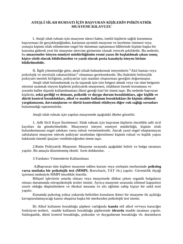 Silah Ruhsati KILAVUZ | PDF