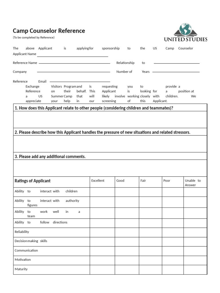 United Studies CC Reference Form | PDF