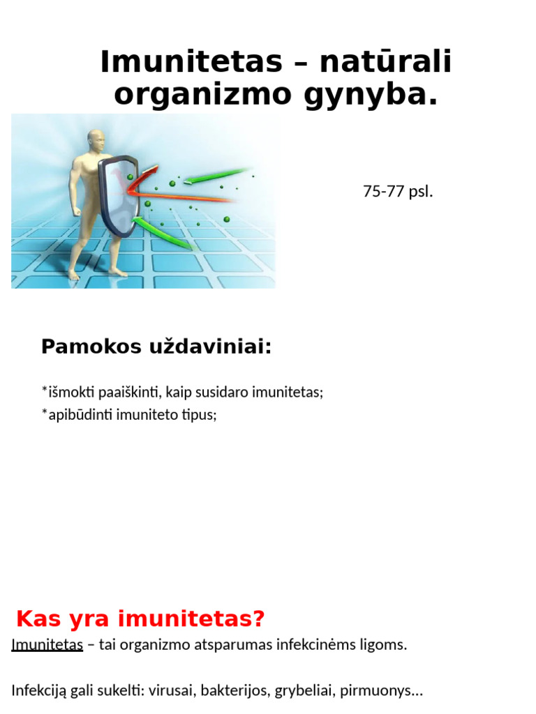Imunitetas Natūrali Organizmo Gynyba | PDF