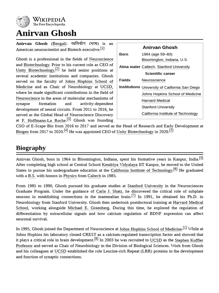 Anirvan_Ghosh | PDF | Neuroscience | Biology
