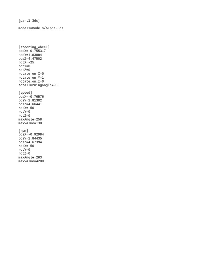 3D Model Steering Wheel Data Config | PDF