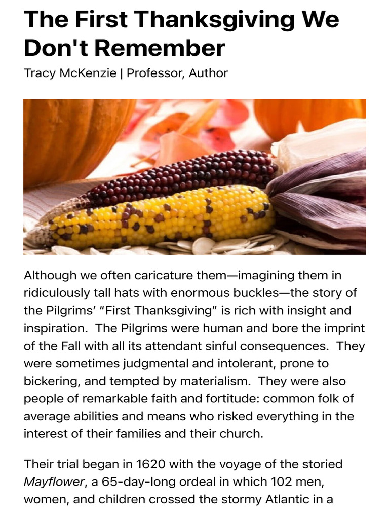 The First Thanksgiving We Don't Remember | PDF | Thanksgiving ...