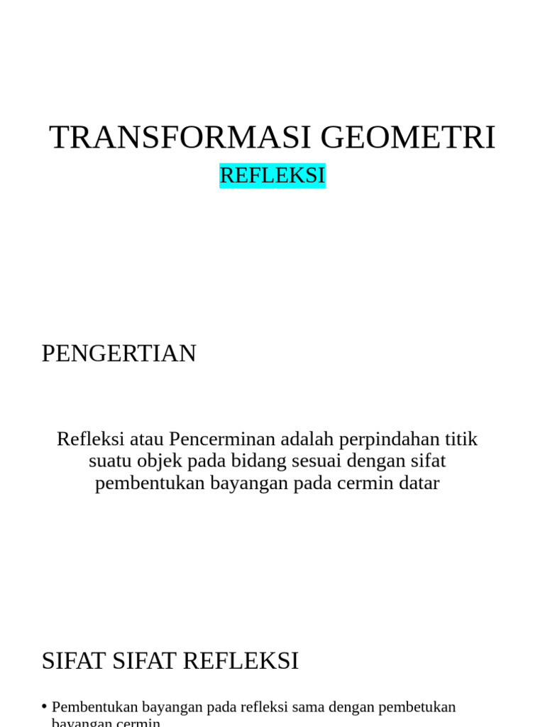 Transformasi Geometri-refleksi (4) | PDF