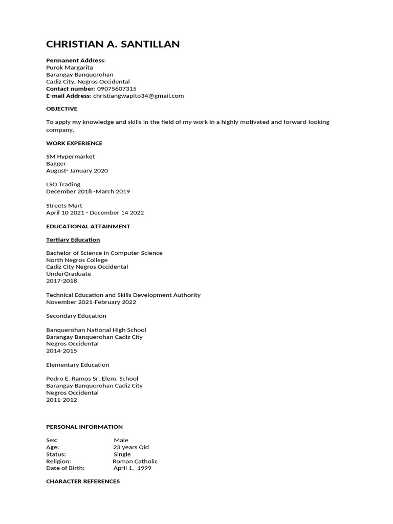 Christian Resume | PDF