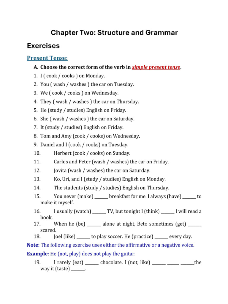 Grammar Sheet | PDF